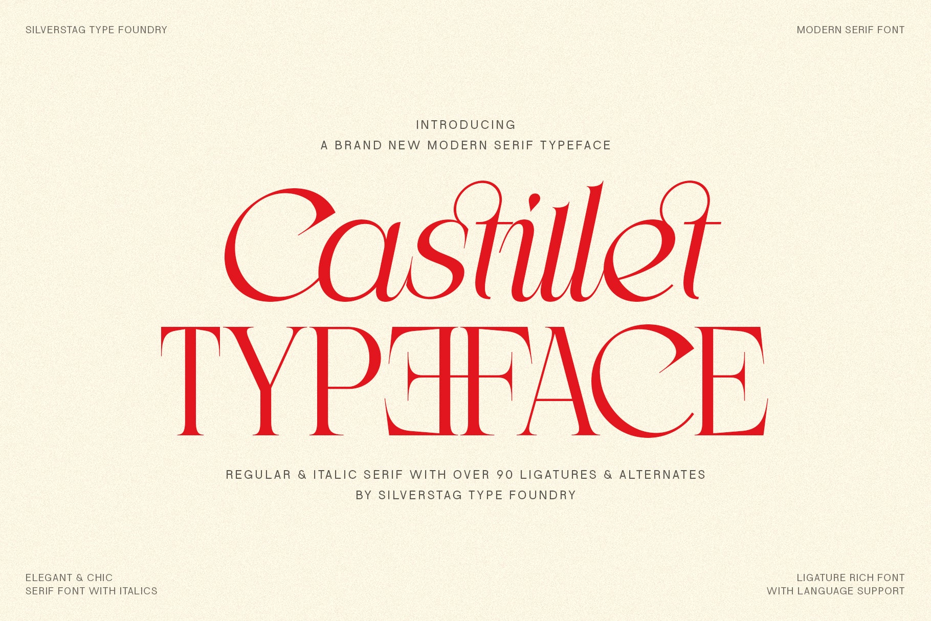 Castillet Serif – An Elegant Serif Typeface with Ligatures & Timeless Charm