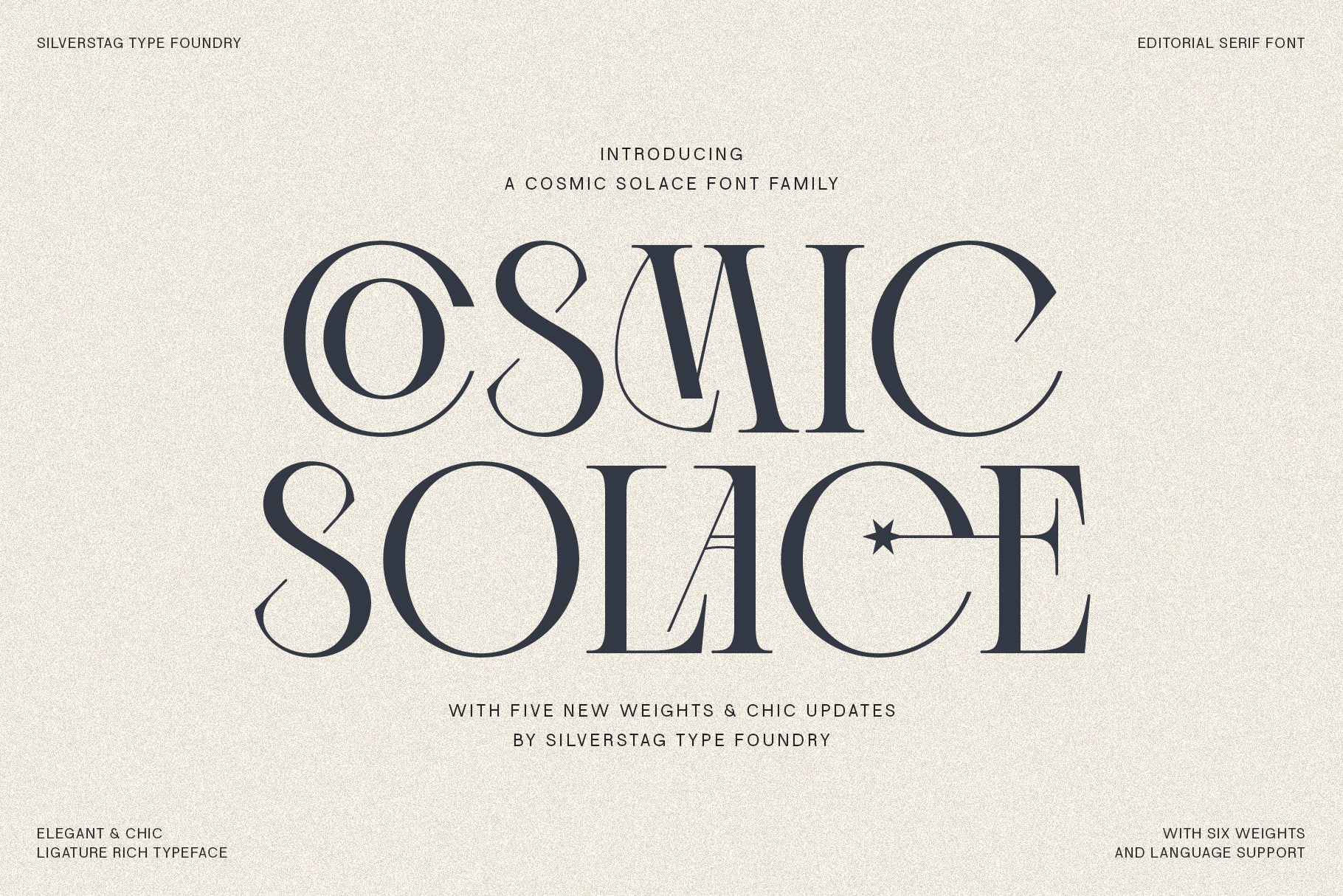 Cosmic Solace – A Ligature-Rich Serif Typeface Now Available in 6 Weights