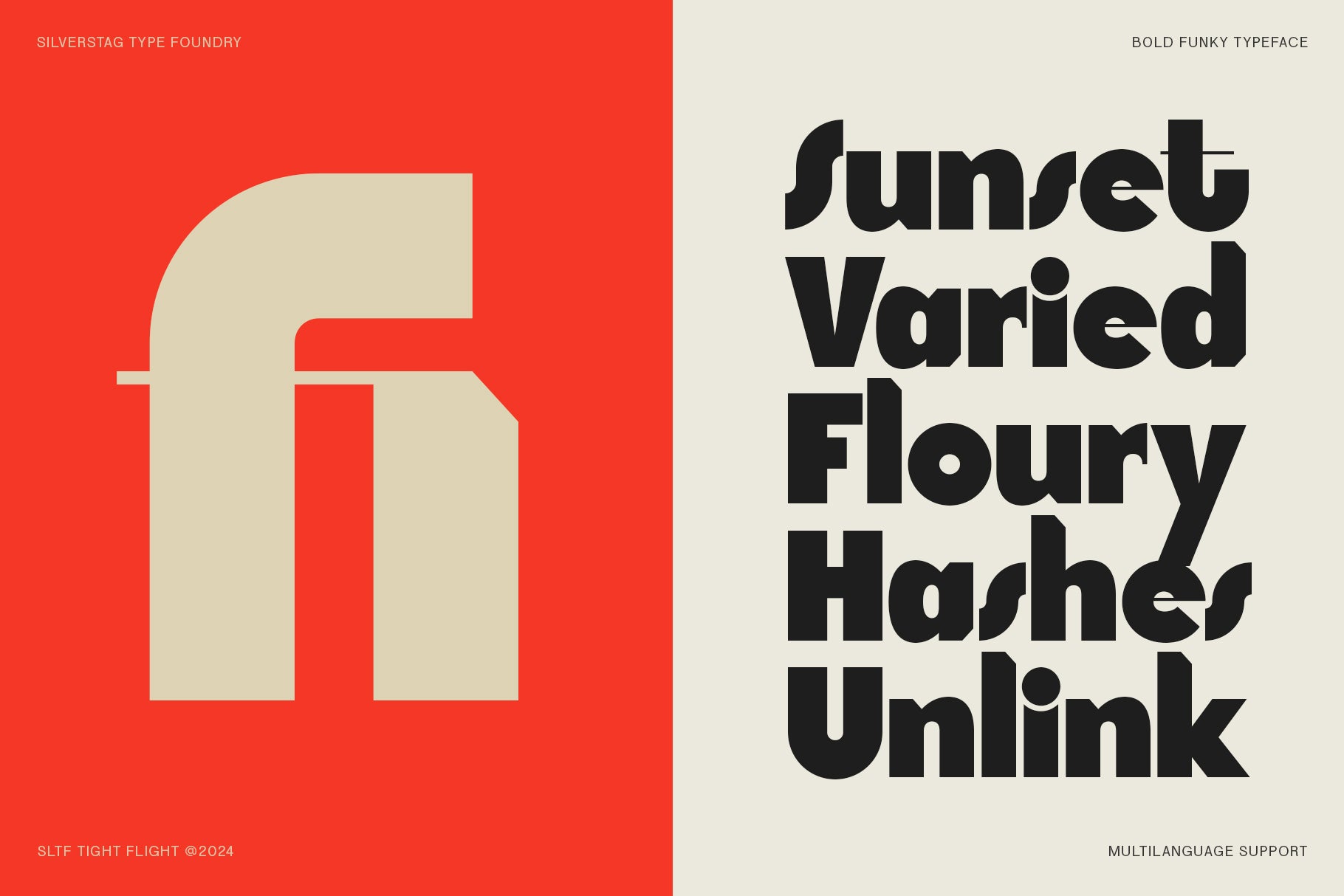 SLTF Tight Flight – A Bold & Funky Sans Serif Typeface with Geometric Flair