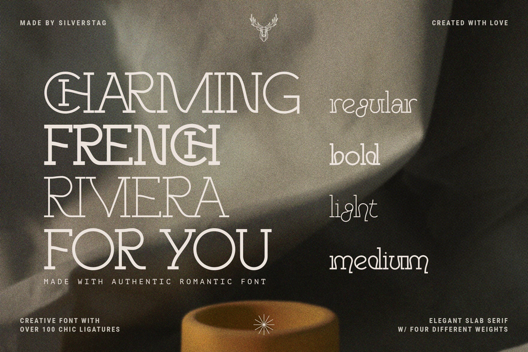 Authentic Romantic – A Funky Slab Serif Typeface with 100+ Ligatures