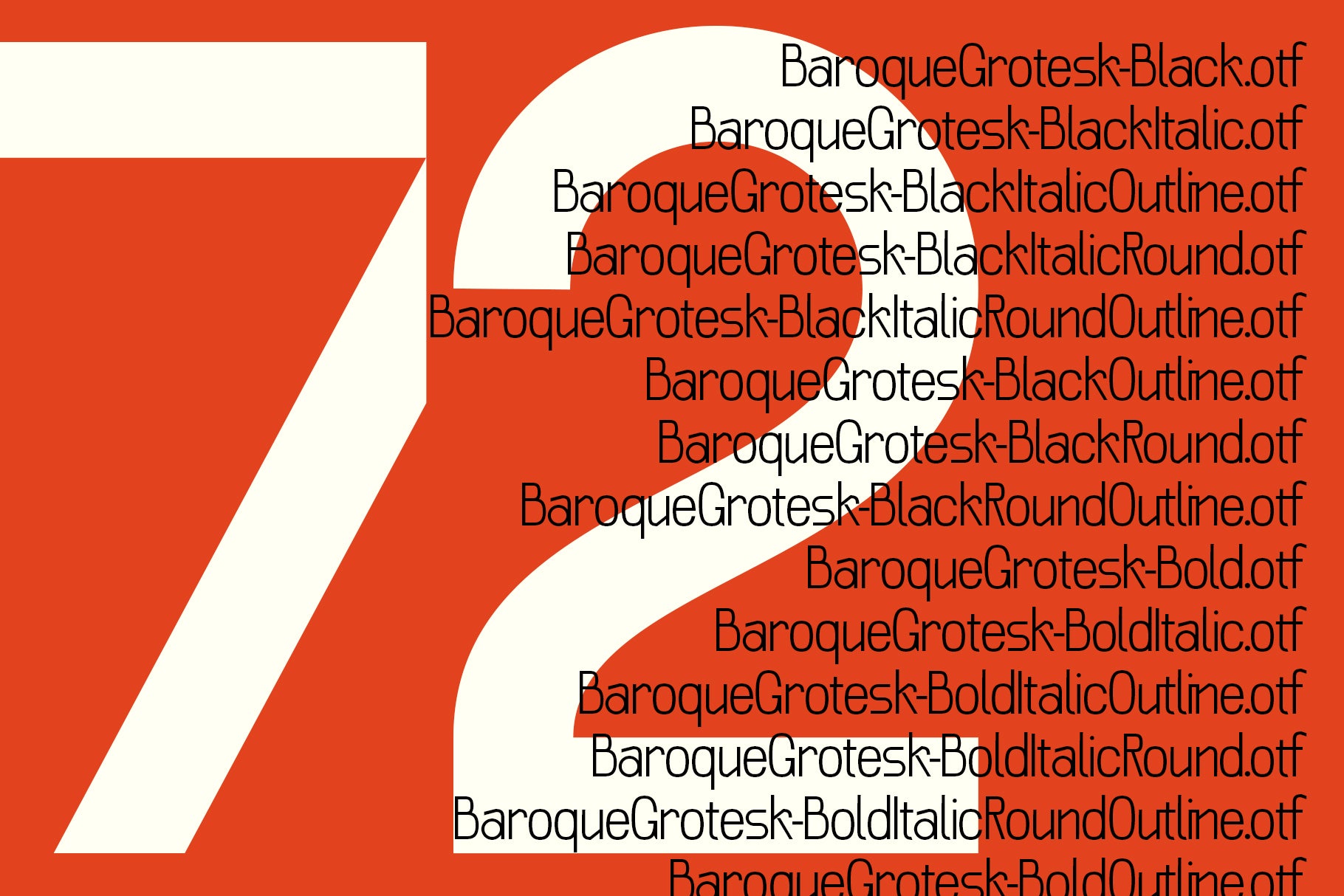 Baroque Grotesk – A 72-Font Grotesk Typeface