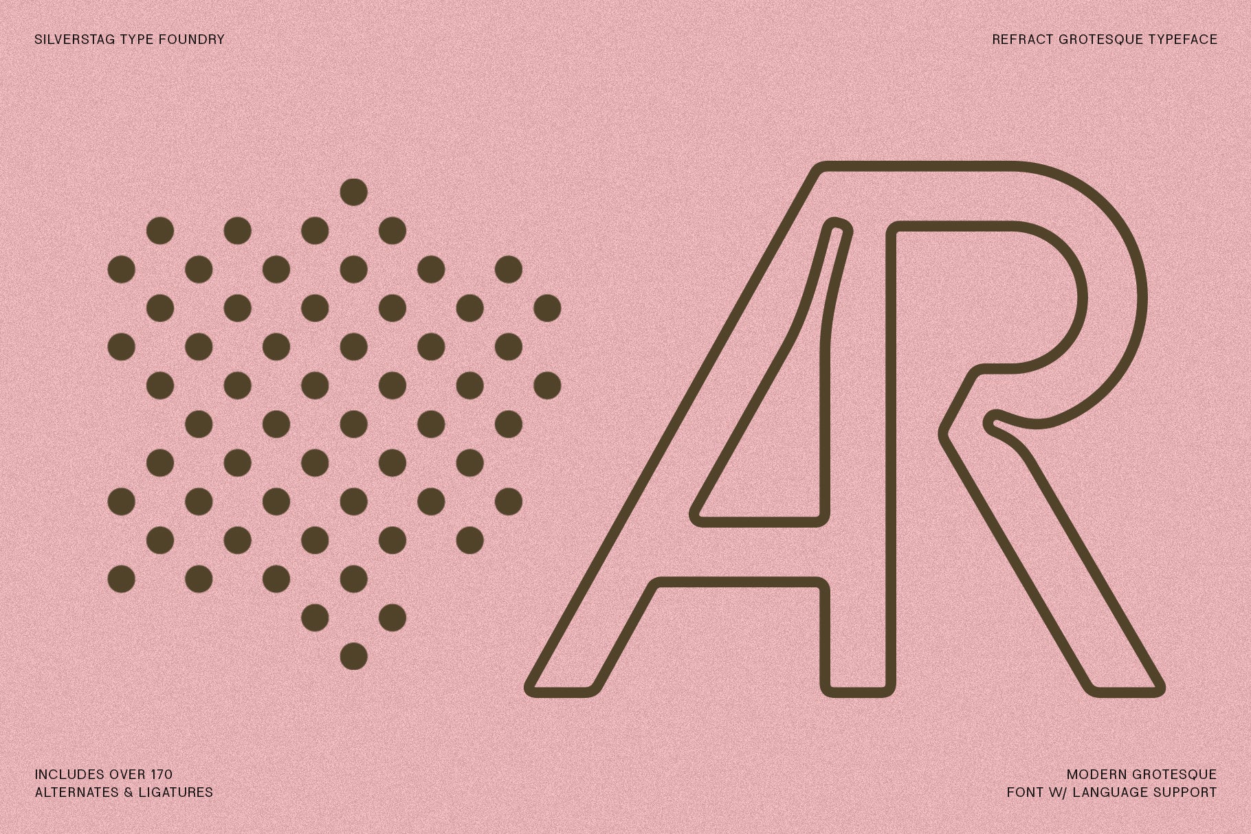Refract – A Geometric Grotesk Font Family with 170+ Ligatures & 4 Styles